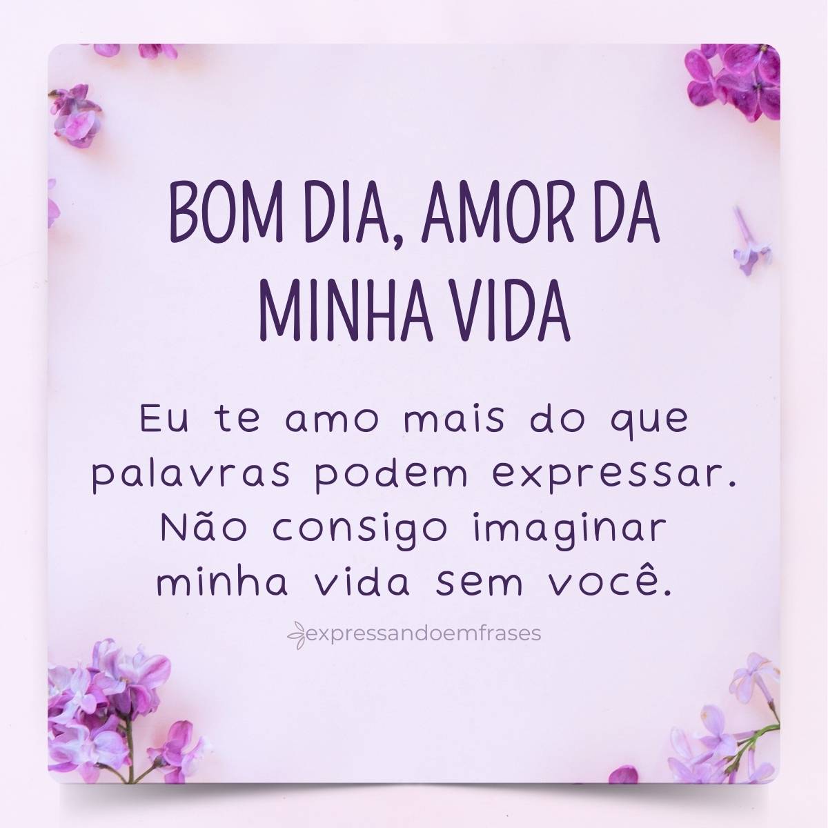 Frases de Bom Dia Amor da Minha Vida - expressandoemfrases.com.br